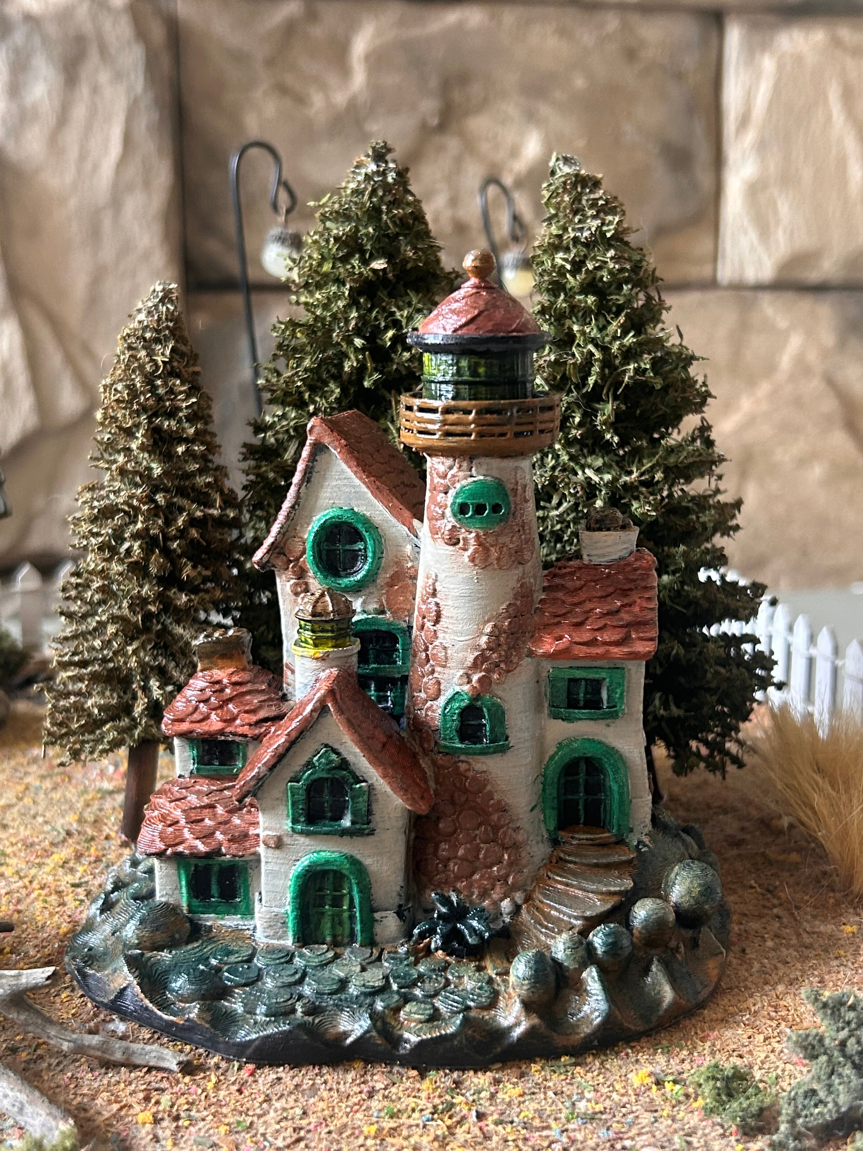 Mistmoor Beacon House Lighthouse Fairy Cottage - Coastal Garden Decor ...